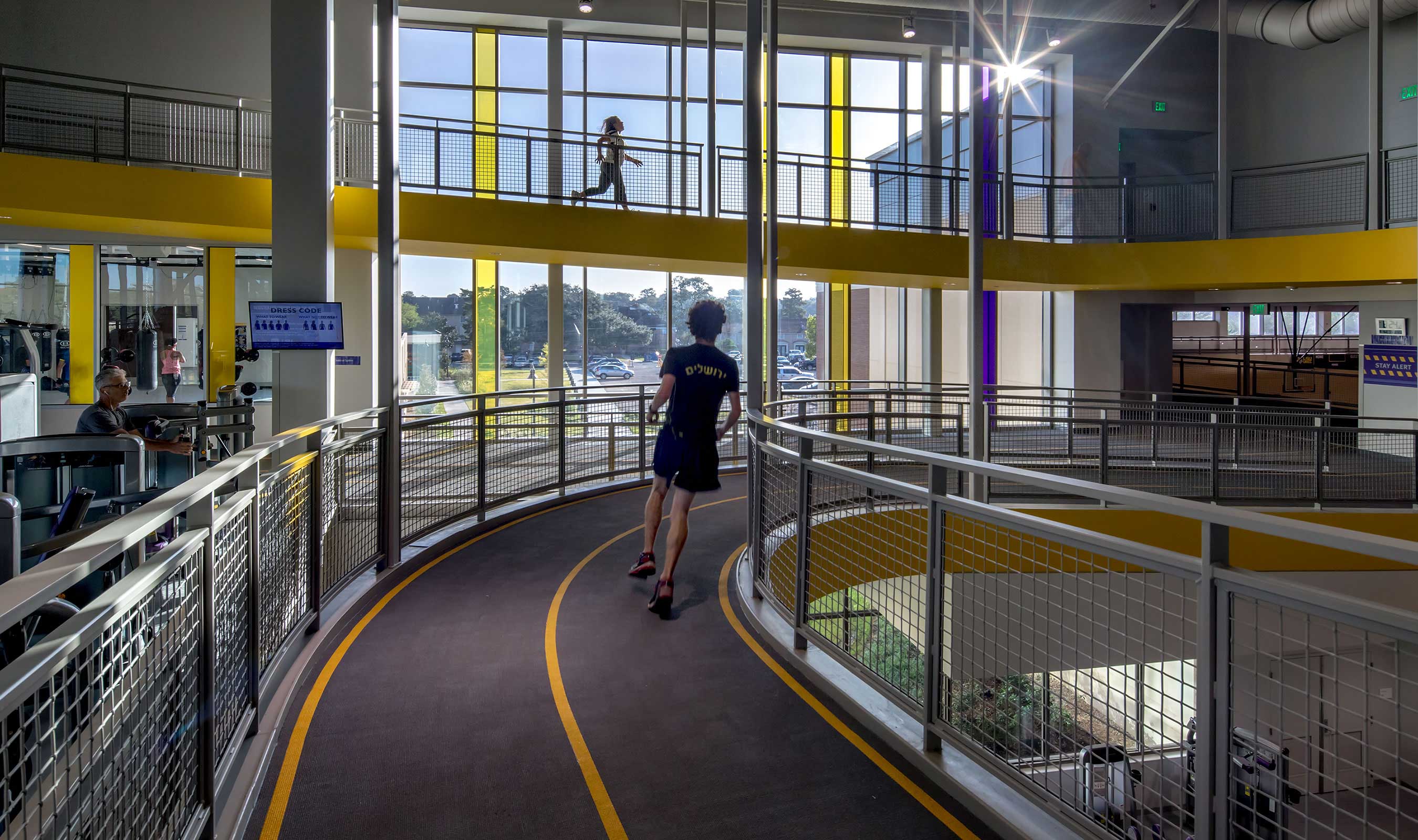Student Recreation Center at LSU Outfitted with Railing Panels Banker Wire