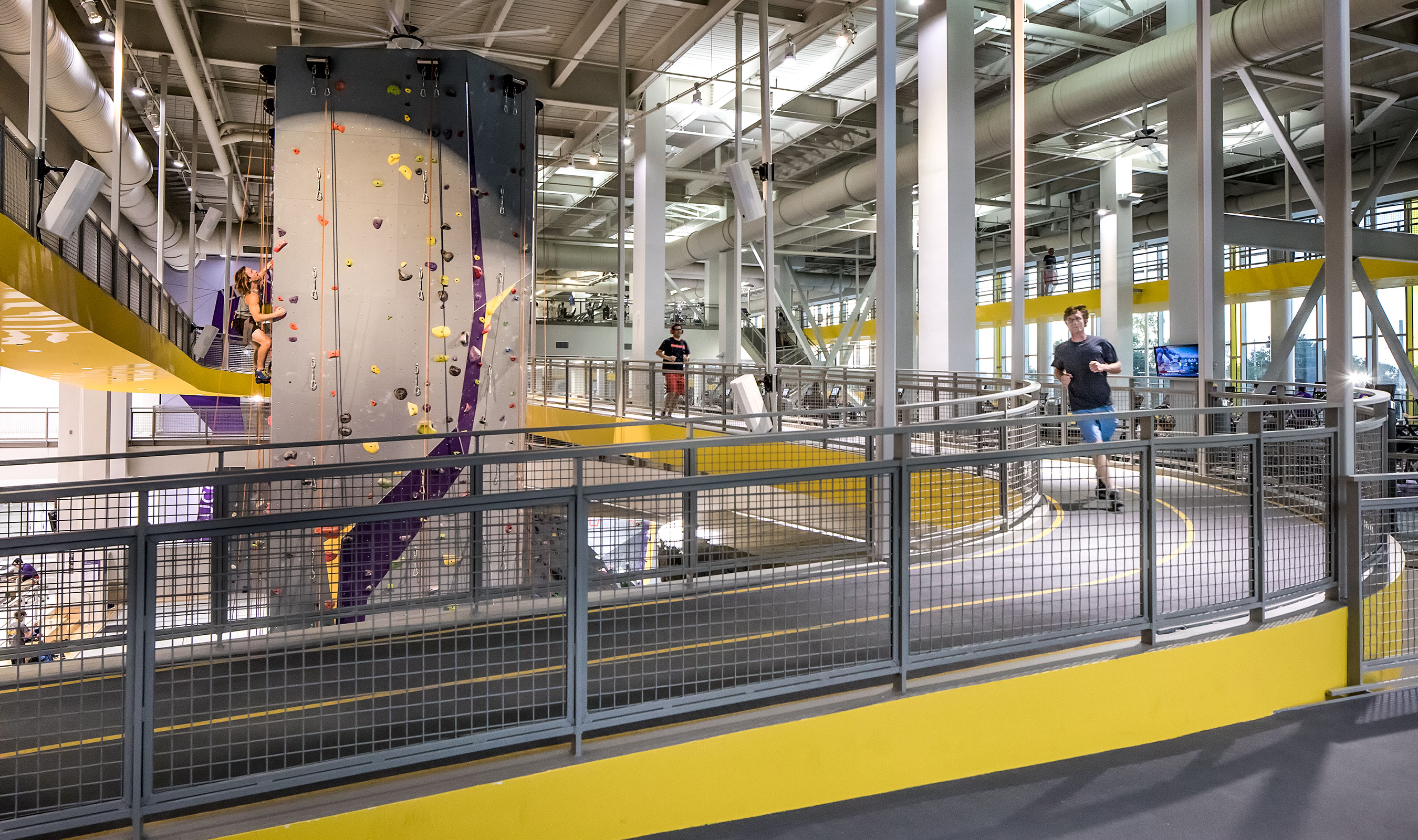 Student Recreation Center at LSU Outfitted with Railing Panels Banker Wire