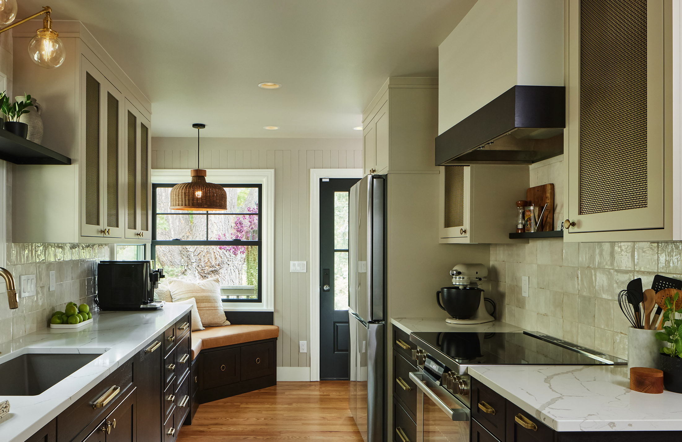 Timeless Wire Mesh Cabinet Inserts Brighten Up Kitchens Banker Wire